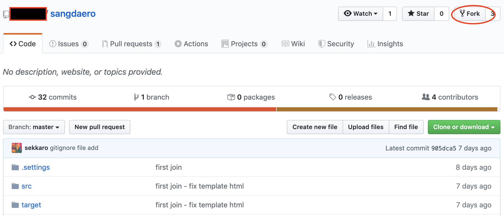 Git Github Fork하여 Original과 연동하기 